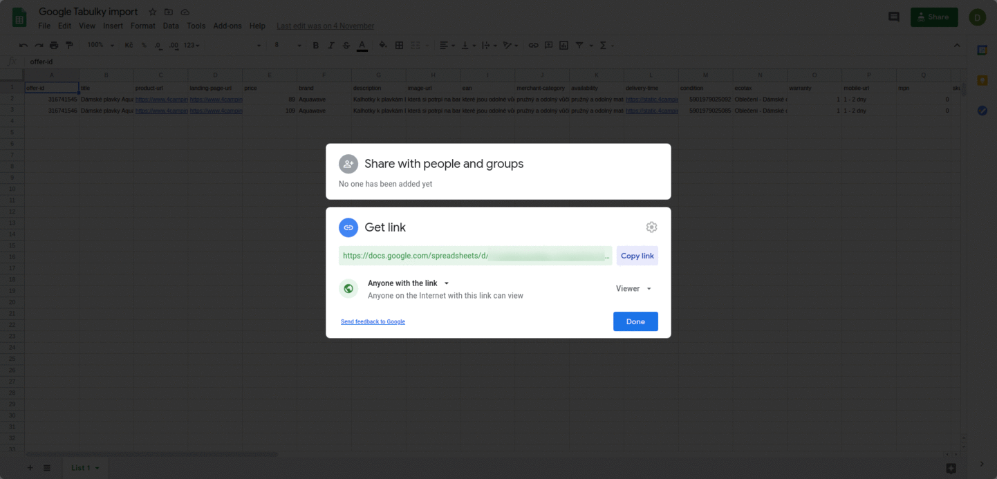 Speed Up The Import And Export Of Data In Mergado Using Google Sheets 